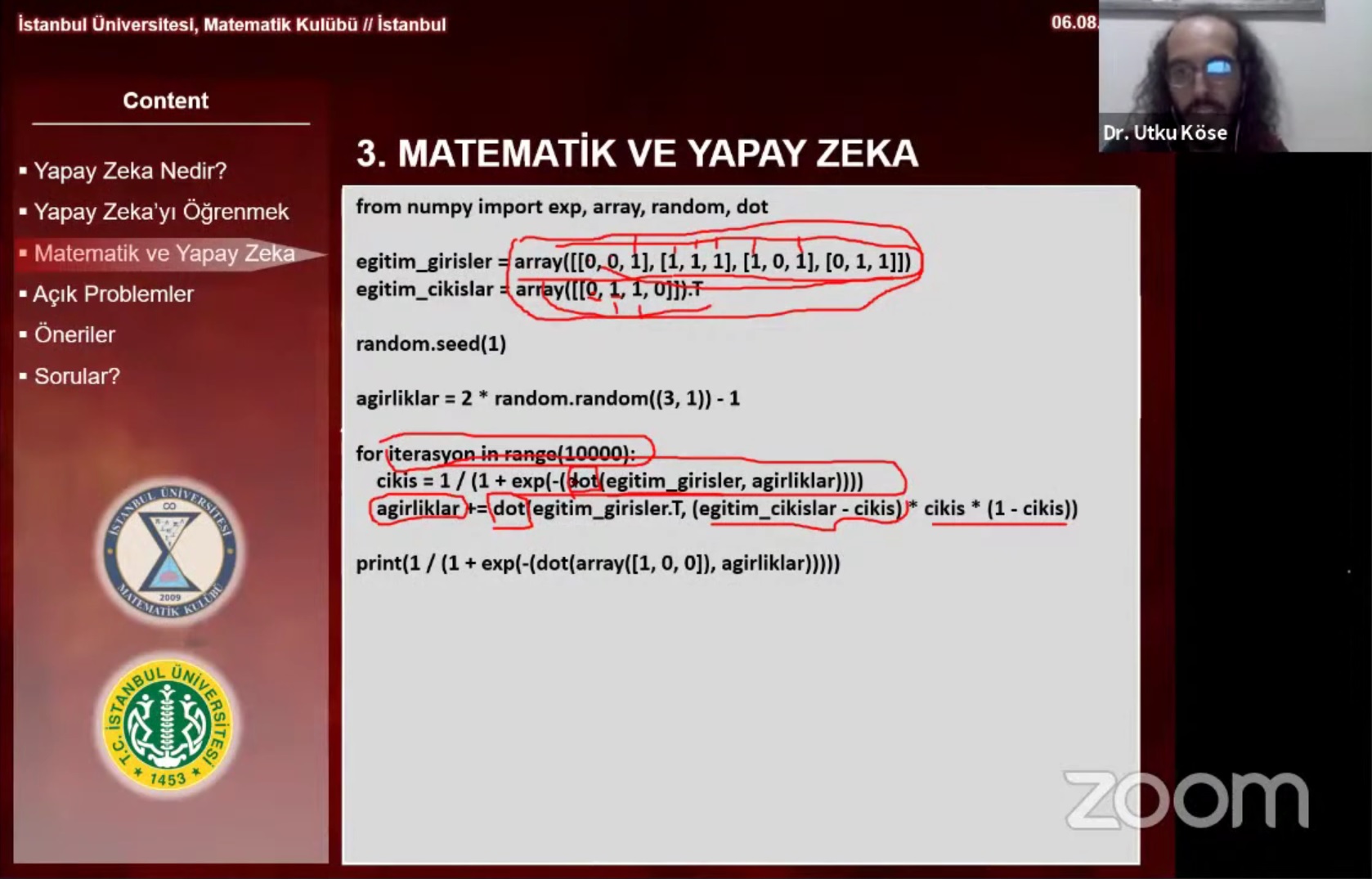 Webinar: “Mathematics and Artificial Intelligence” / İstanbul ...